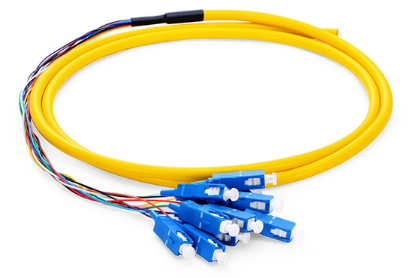 PVC Jacket Fiber Optic Cable SC UPC 12 Fibers FOPT G.652.D Single Mode ...
