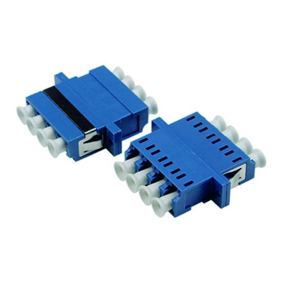 LC QUAD One-piece Plastic Fiber Optic Adapter/Coupler with Flange