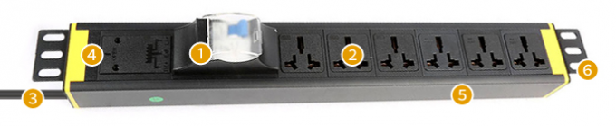 1.5U 6 Way Cabinet PDU with Earth Leakage Protection