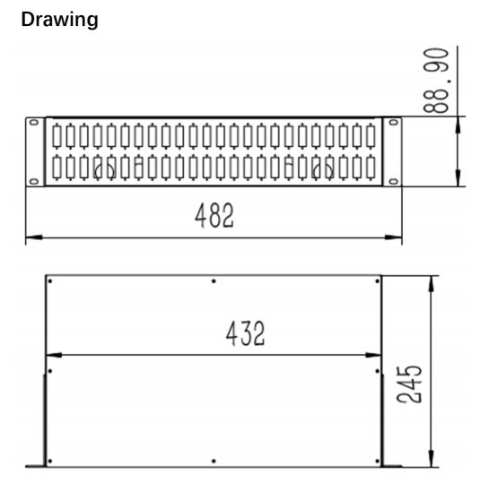 2U 19" Full Loaded Fixed Rack mount Fiber patch panel