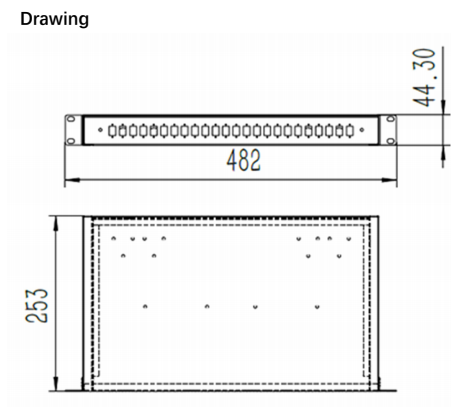 1U 19inch Empty Slide Rail Rack mount patch panel