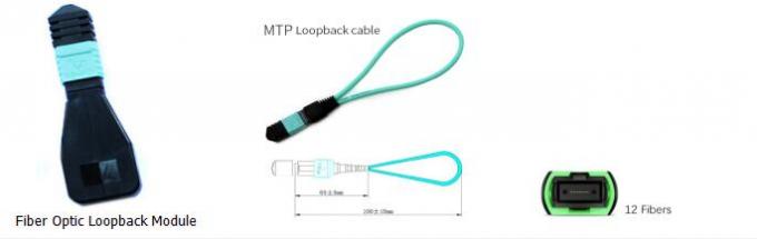 12 Fibers MTP OM3 Fiber Optic Loopback Module /Cable