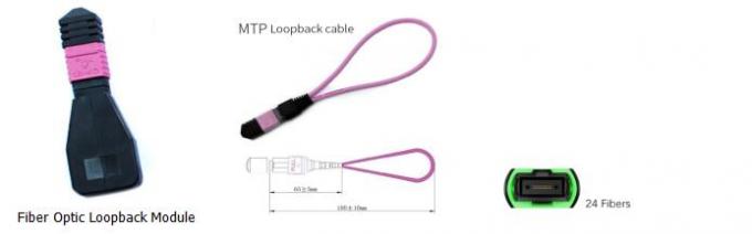 24 Fibers MTP OM4 Fiber Optic Loopback Module Cable