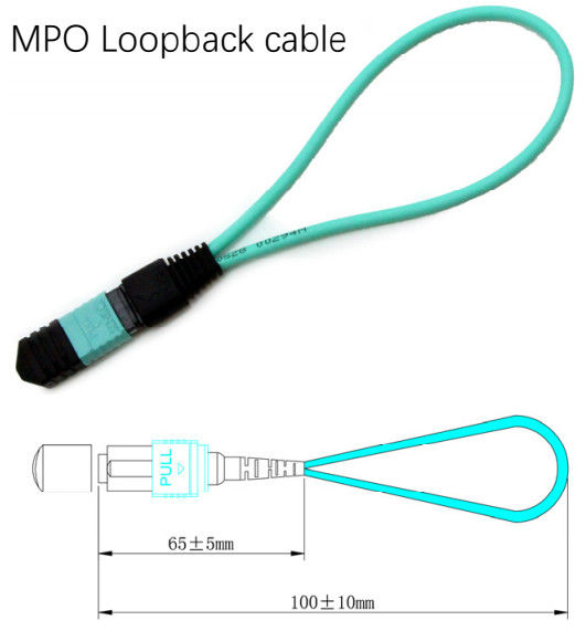 12 Fibers MPO OM3 Fiber Optic Loopback Module /Cable